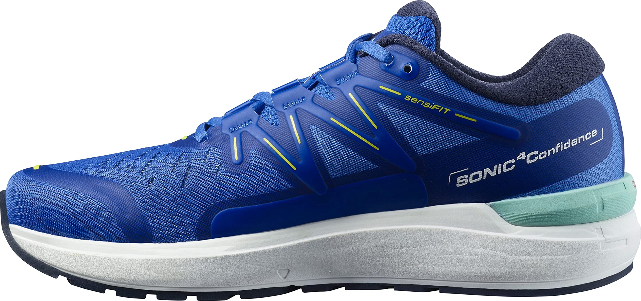 Salomon Sonic 4 Confidence Running Shoes for Men, Palace Blue/White/Evening Primrose, 10.5