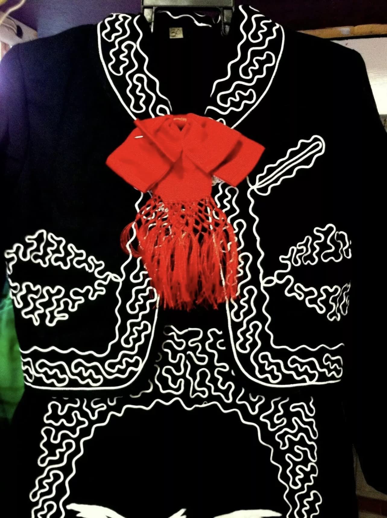 Border Merchant Women's Mariachi Charro Dress Outfit Mexico Folklorico 5 De Mayo Fiesta Dance Black/White (XS)