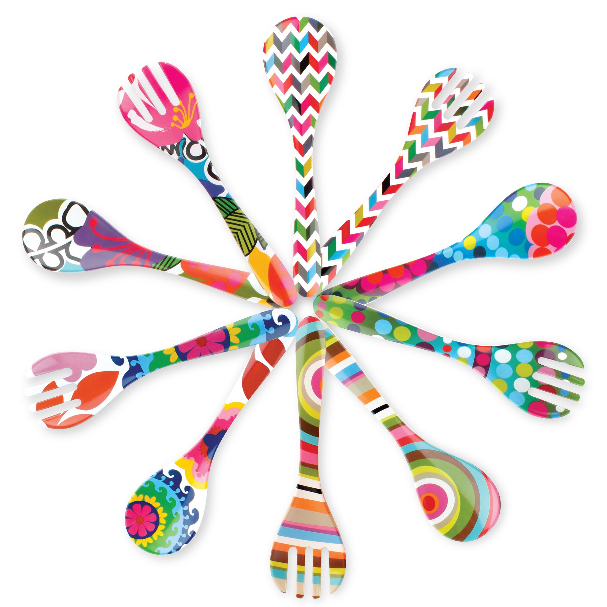 French Bull Salad Server 2 Piece Set - Melamine Dinnerware - 13" - Outdoor, Party, Utensils - Oasis