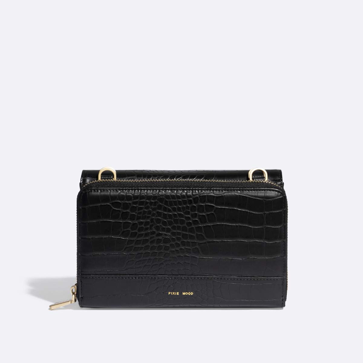 Pixie Mood Jane 7.5 x 5.13 Vegan Leather 2-in-1 Crossbody Wallet Purse, Black