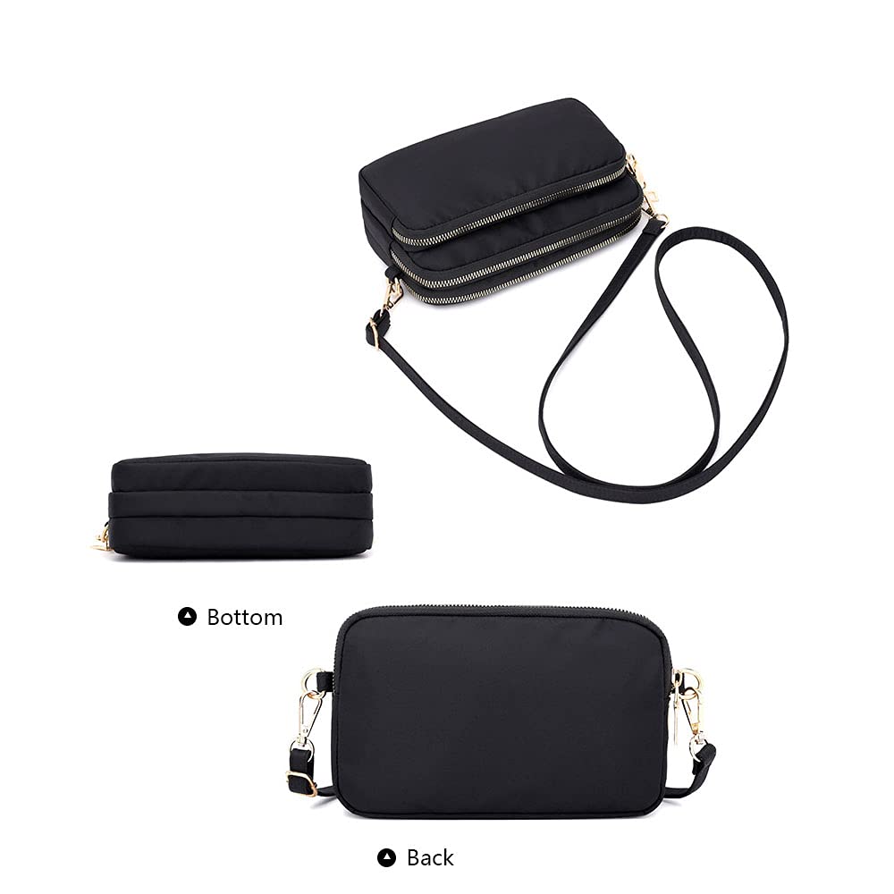 Women Crossbody Cell Phone Purse Shoulder Bag for iPhone 11 12 13 Pro Samsung Galaxy S21 S20 FE A72 A52 A32 A02 A12, Black
