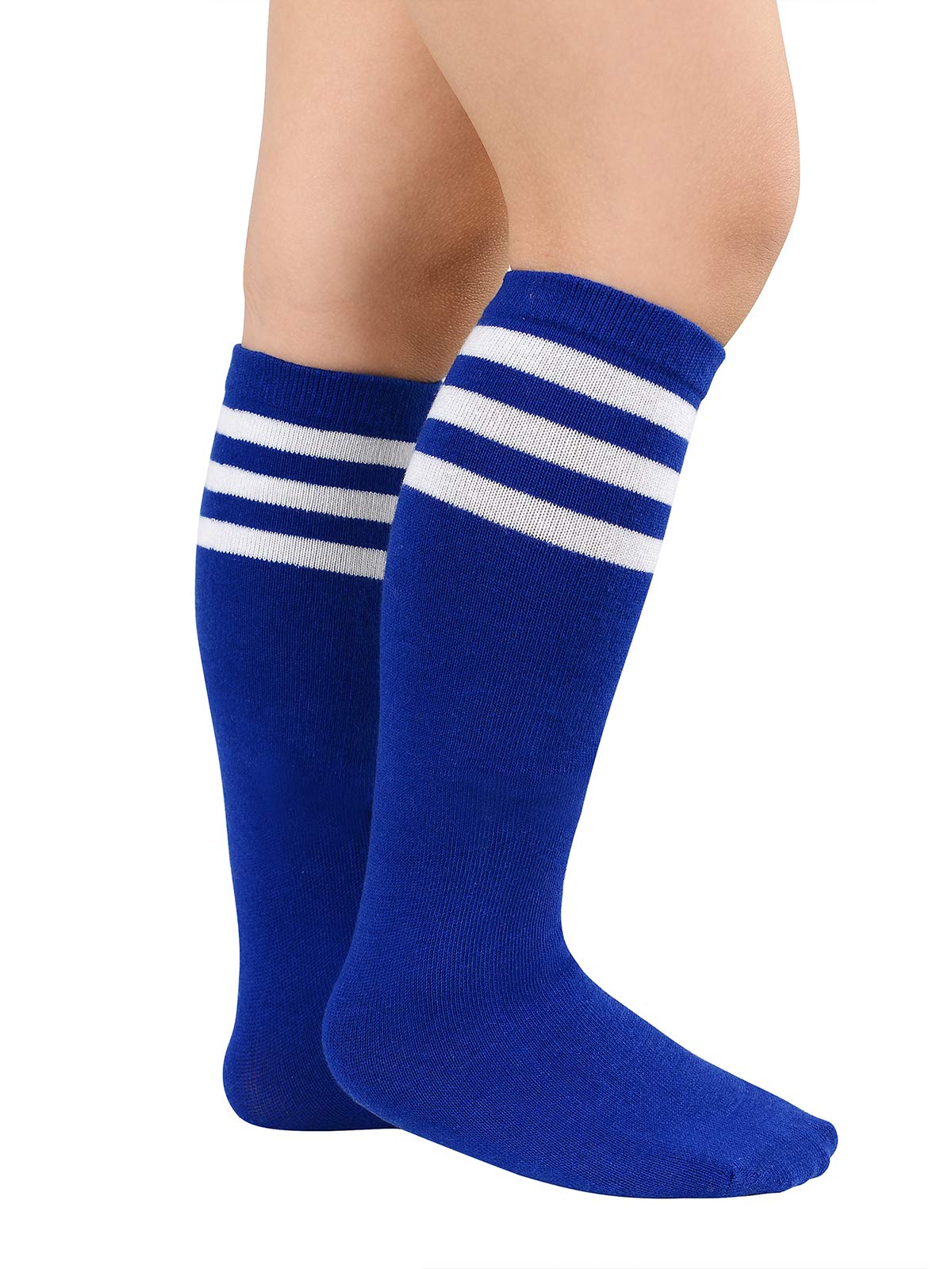 Kids Soccer Socks Toddler Knee High Tube Socks Three Stripes Cotton Uniform Sports Stocking Kids Visor Cap