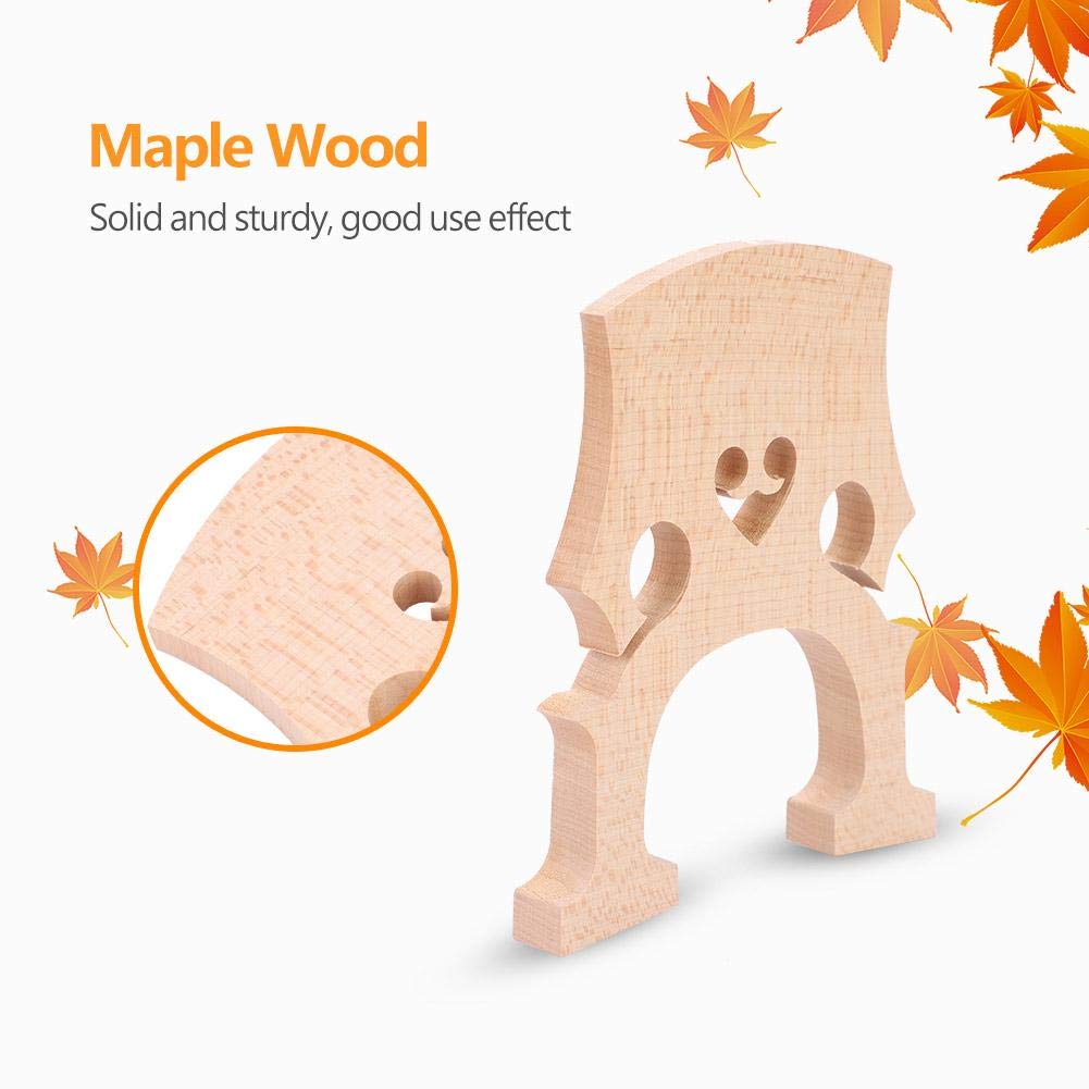 Cello Bridge,4/4 3/4 Cello Maple Bridge Maple Wood Self Adjusting Fitted Bridge Musical Instrument Replacement Accessory (Pack of 2)(Wood Color 4/4) Cello Bridge cello bridge cello bridge 4 4
