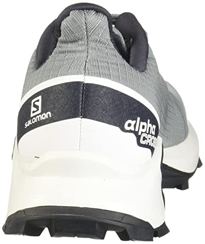 Salomon Women's ALPHACROSS Hiking Shoe, Lead/White/India Ink, 12