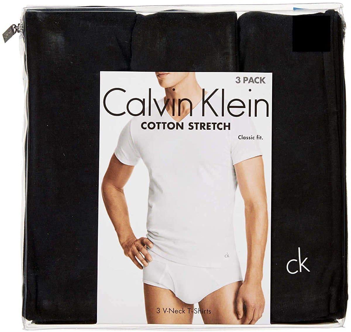 Calvin Klein Men's Smooth Cotton V-Neck T-Shirt (X-Large, Light Sand)
