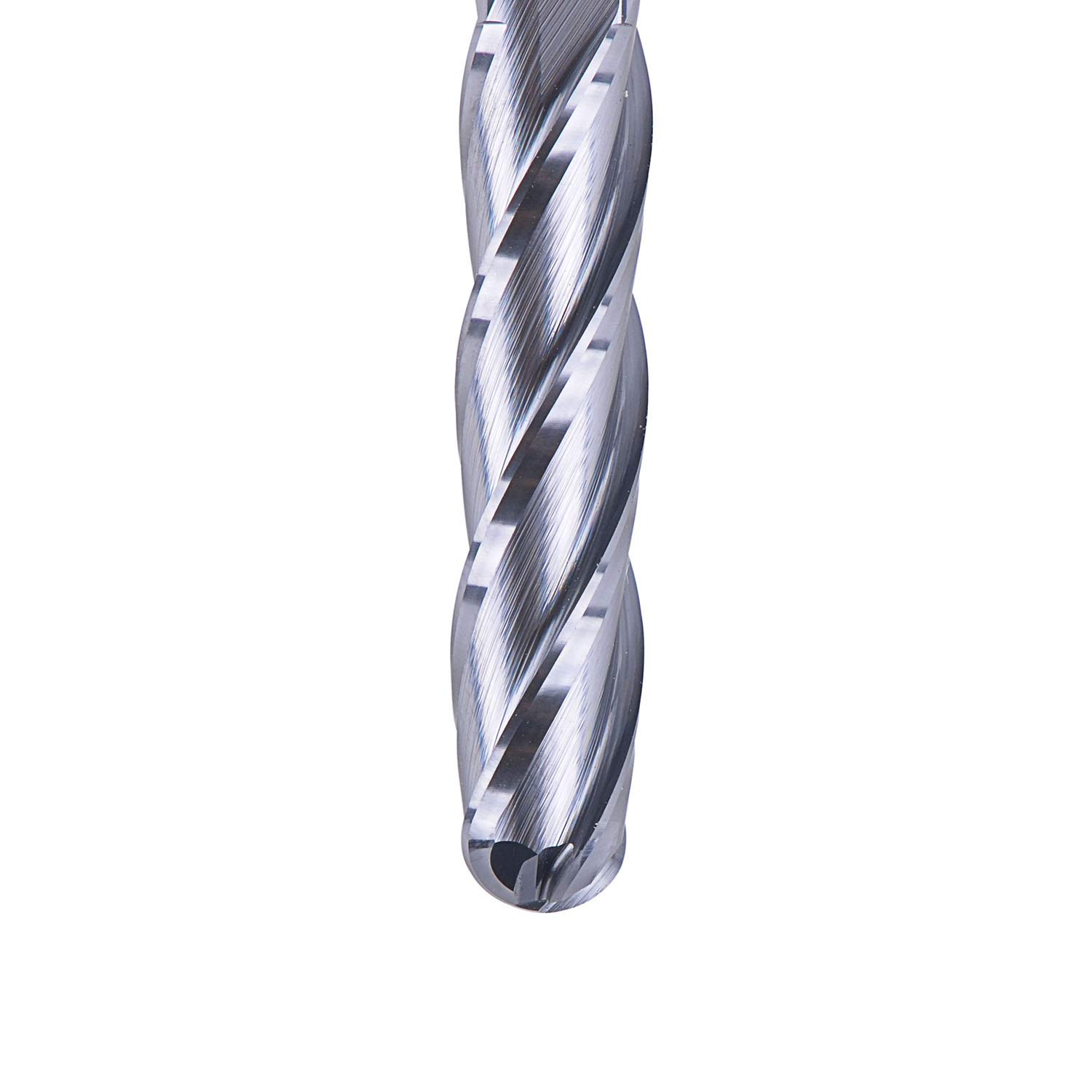 SpeTool 4 Flutes Ball Nose End Mill Solid Carbide CNC Router Bits 1/4 Inch Shank with 3 Inch Long Spiral Milling Tool