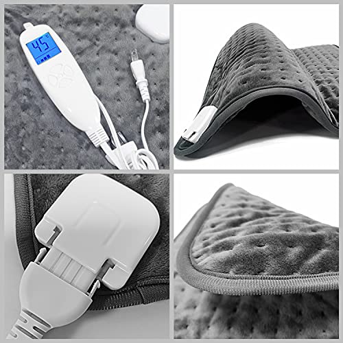 KOTOFATA Quick Heat pad Heating Pads for Cramps Shut Off, Back Pain and Cramp Treatment Pads Soft and Comfortable Fabric Pads with LCD Screen to Keep Warm in Winter
