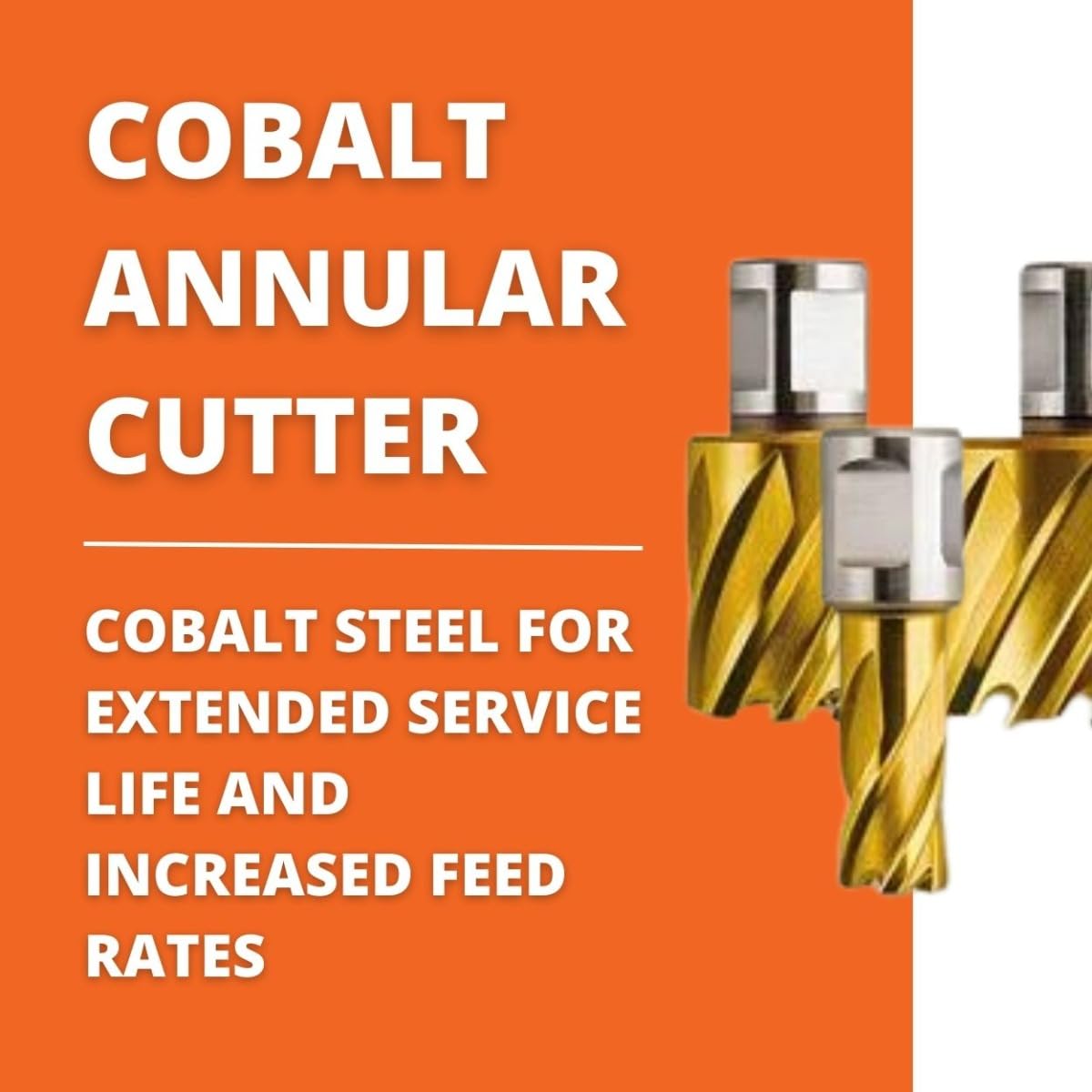 Slugger by Fein HSS Cobalt Annular Cutter with Enhanced Cutting Geometry for Precision Drilling - High-Durability Steel, 1" Cutting Depth, 11/16" Bore Diameter, 3/4" Straight Shank - 63134174007