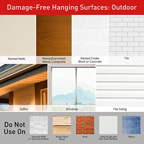 Command Outdoor Light Clips, Damage Free Hanging Outdoor Light Clips with Adhesive Strips, No Tools Wall Clips for Hanging Outdoor Lights and Cables, 16 Clear Clips and 20 Command Strips (Pack of 4)
