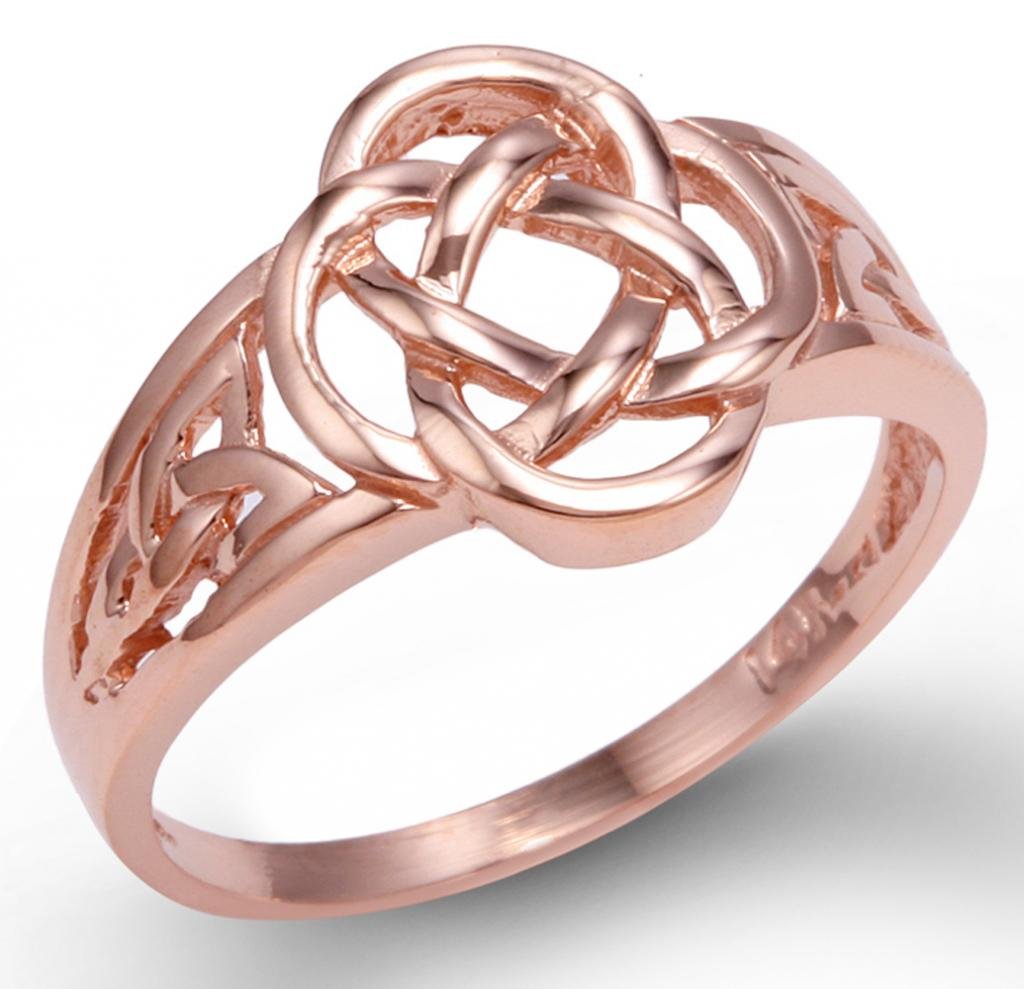 Celtic Rings Rose Gold Trinity Knot Ring (6.5)