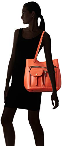 Calvin Klein Rossa Smooth Novelty Organizational North/South Tote, Orange Multi