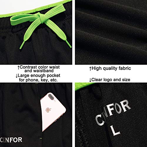 CENFOR Men's Sweatpant with Pockets Open Bottom Athletic Pants for Jogging, Workout, Gym, Running, Hiking, Training(Black,S)