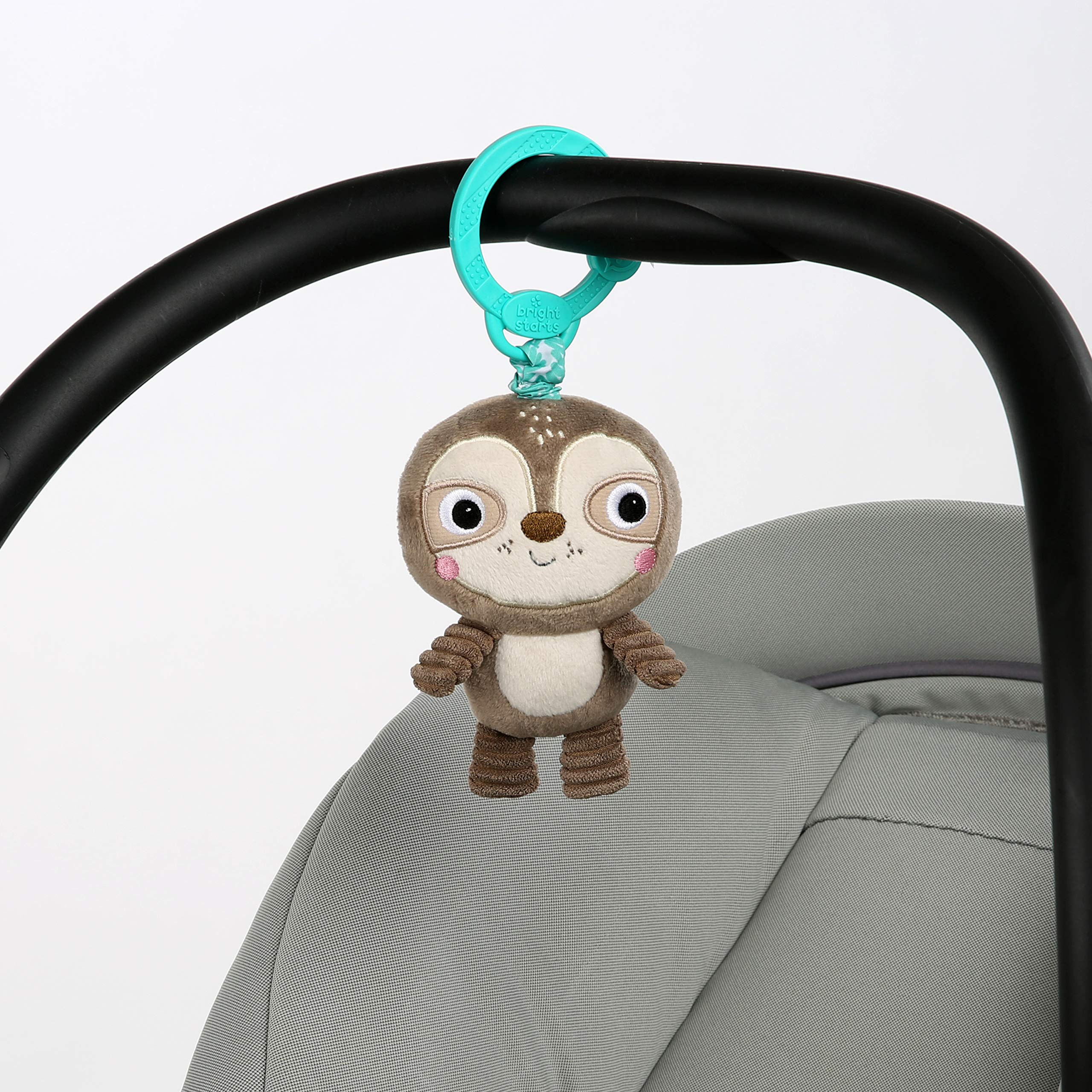 Bright Starts Take 'n Shake On-The-Go Take-Along Toy - Sloth, Ages Newborn +