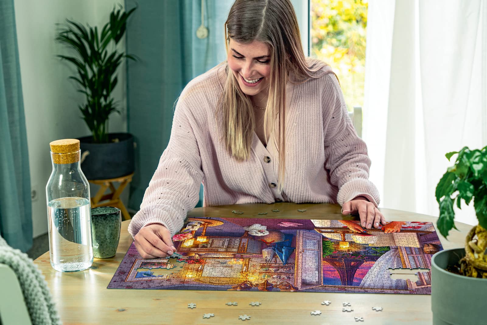 Ravensburger Cozy Bathroom Jigsaw Puzzle - 500 Piece Large Format | Adult Friendly | Unique Softclick Technology Vibrant & Glare-Free | FSC-Certified Sustainable Product