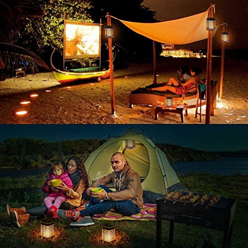 Zhenmu home Waterproof LED Solar Flame Garden Light Wall Light Outdoor Stair Lighting Safety Light Candle Hanging Solar Lantern