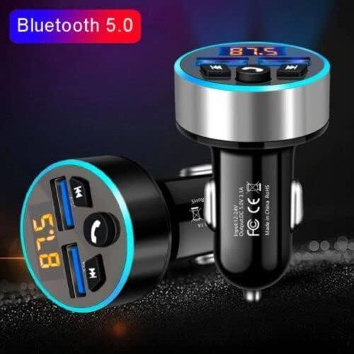 Car FM Transmitter, Bluetooth 5.0 Car Radio Audio Adapter MP3 Player, Car Bluetooth Radio Adapter with Dual USB Charger for Phone,and Tablets