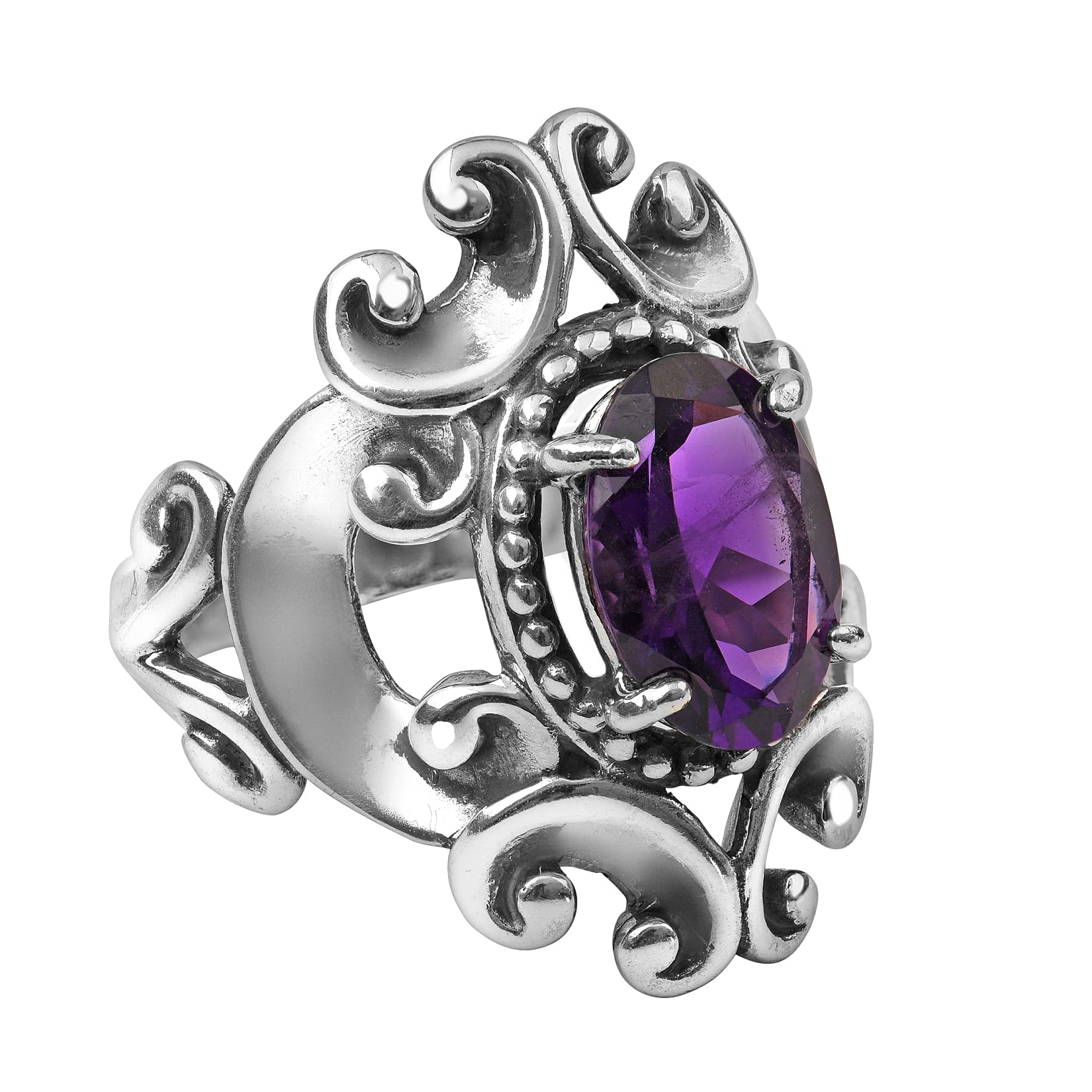Carolyn Pollack Sterling Amethyst Gemstone Ring Size 7