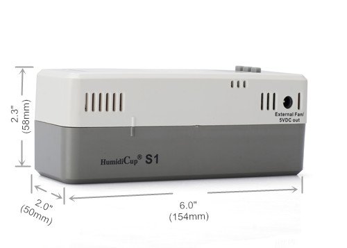 HumidiCup® S1 Electronic Cigar Humidifier, Small Size for 40-150 Cigar Count Humidor, Slim Profile For Desktop Humidors, 60% to 80% Setting Range