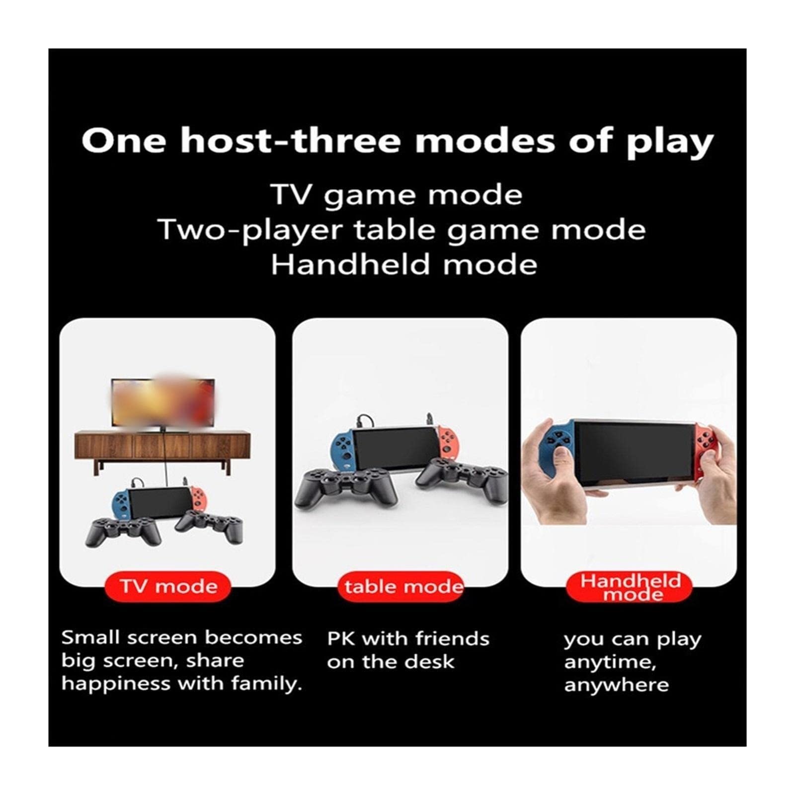 DEFLAB 7.1-inch Large Screen X40 Video Game Console, Built-in 20000+Games Support Neogeo/SNES/Fc/MD Emulator Arcade