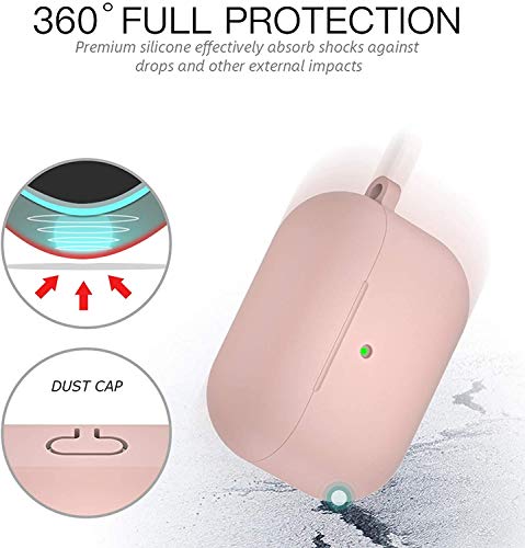 HOKIC Wireless Earbuds,IPX7 Waterproof Noise Cancelling Earbuds ,Touch Control Built-in Microphone,with Wireless Charging Case 40 Hour Playtime ,Bluetooth Headphones for iPhone/Android (Pink)