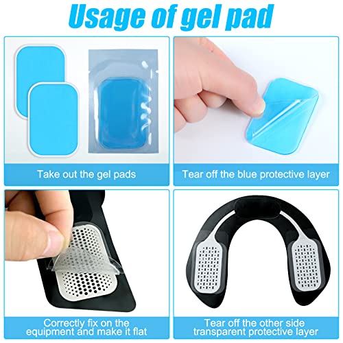 Hungdao 100 Pcs 50 Packs Gel Pads for ABS Stimulator ABS Trainer Replacement Gel Sheet ABS Gel Pads Muscle Stimulator Pads for Abdominal Muscle Trainer AB Workout Toning Belt