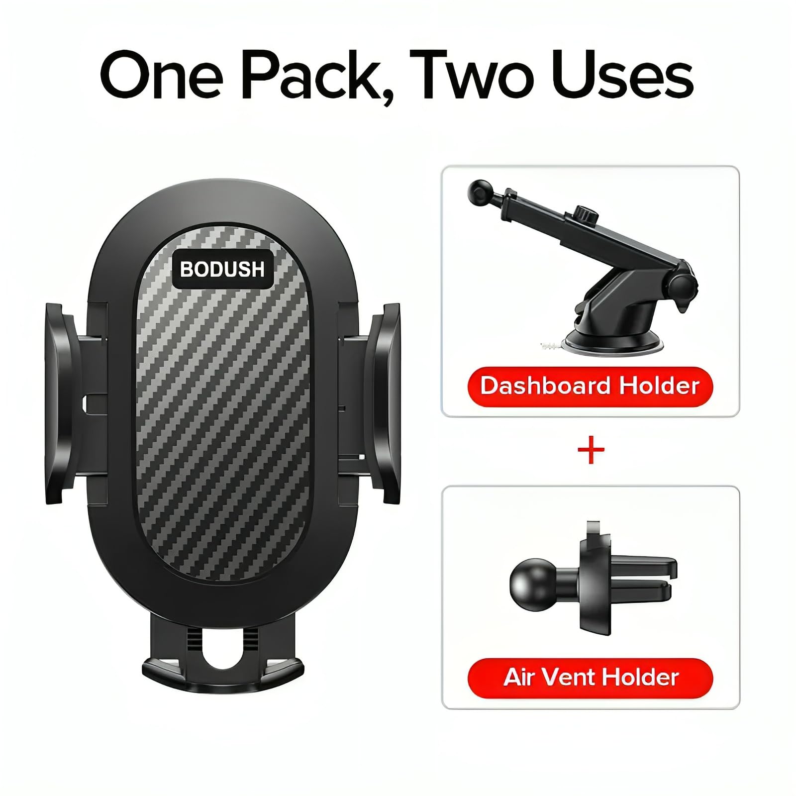 Car Phone Holder - Universal Mount for Secure and Convenient Smartphone Use - 360° Rotation, Easy Installation - Fits iPhone, Samsung, and More