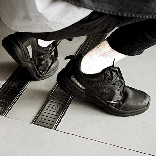 HISEA Non Slip Shoes for Men Slip Resistant Work Shoes Men's Food Service Chef Nursing Walking Shoes for Kitchen Restaurant Size 10.5 Black