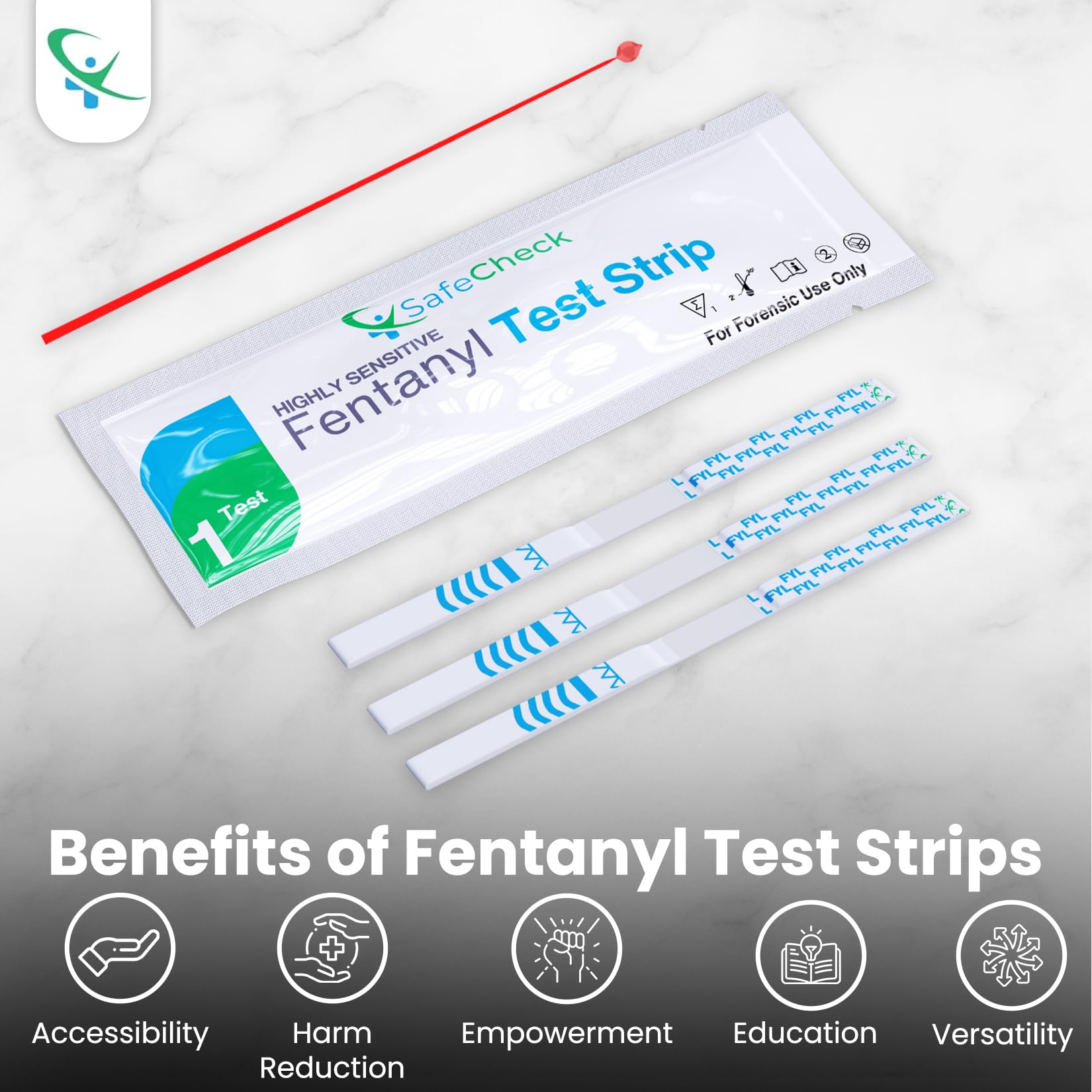 Fentanyl Test Strips 10 Pack | SafeCheck Ultra Sensitive Fentanyl Test Strips for Testing Drugs | Fentanyl Testing Strips for Pills, Powders | Fentanyl Test Kit | 10ng/mL Cutoff