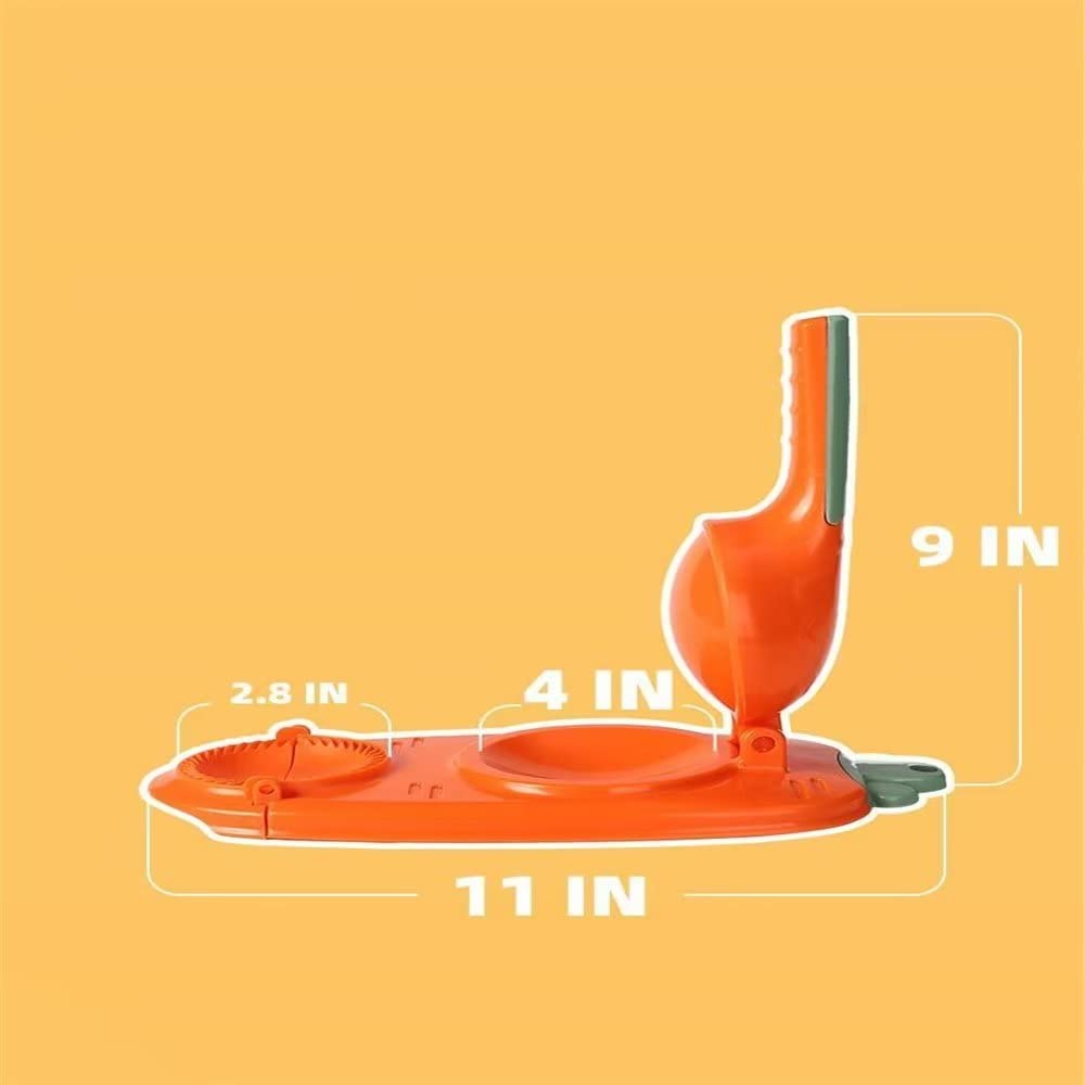 CORNICIONE 2 in 1 Portable Dumpling Maker,Cookie Press Machine,Multi-function DIY Manual Dumpling Press Molds Set,Suitable for Adults and Children(Orange)