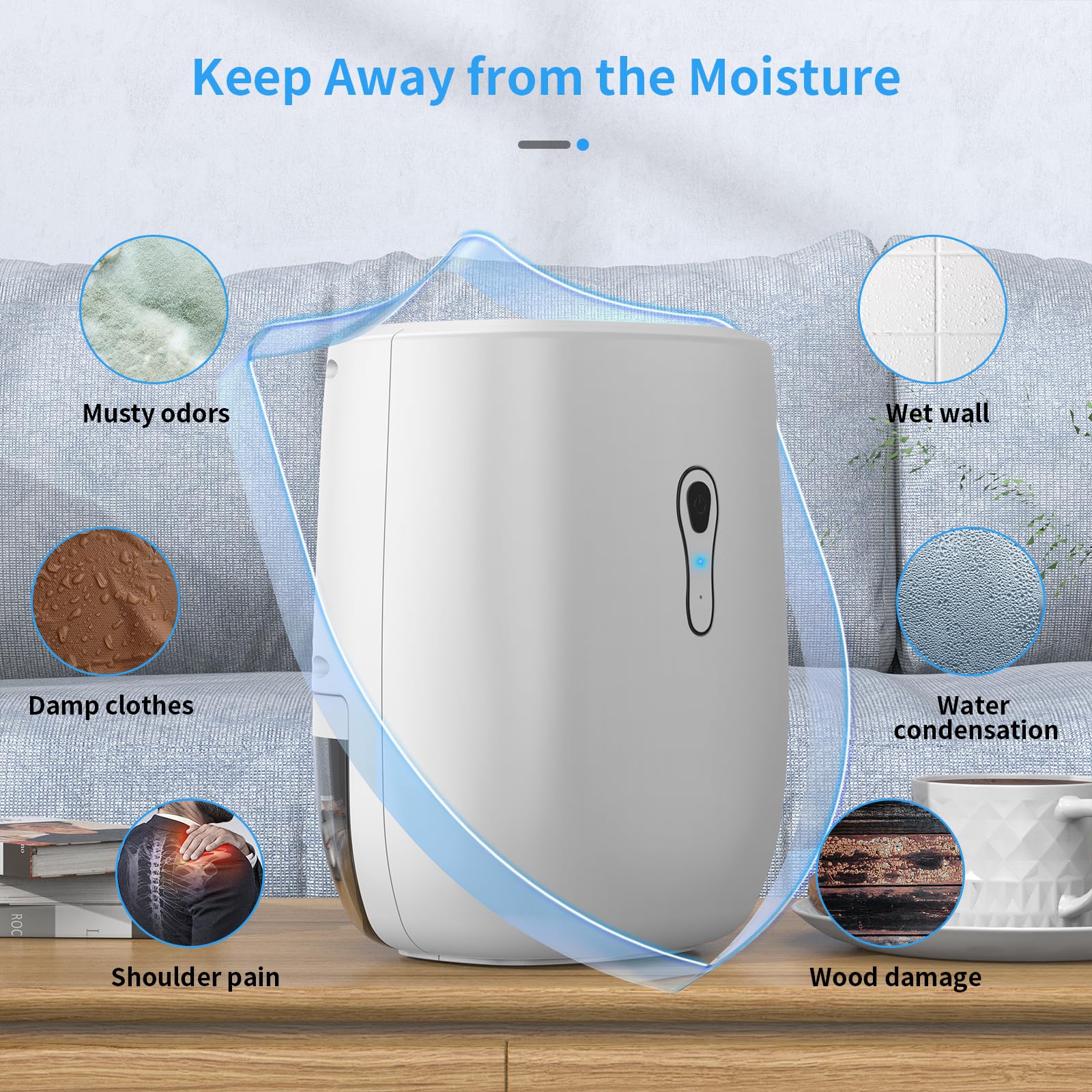 Dehumidifiers for Home, Small Dehumidifiers with Drain Hose(30OZ),(260 sq ft) Dehumidifier for Room, Auto Shut Off, 30dB Ultra Quiet, Dehumidifiers for Bathroom, Basement,RV,Bedroom