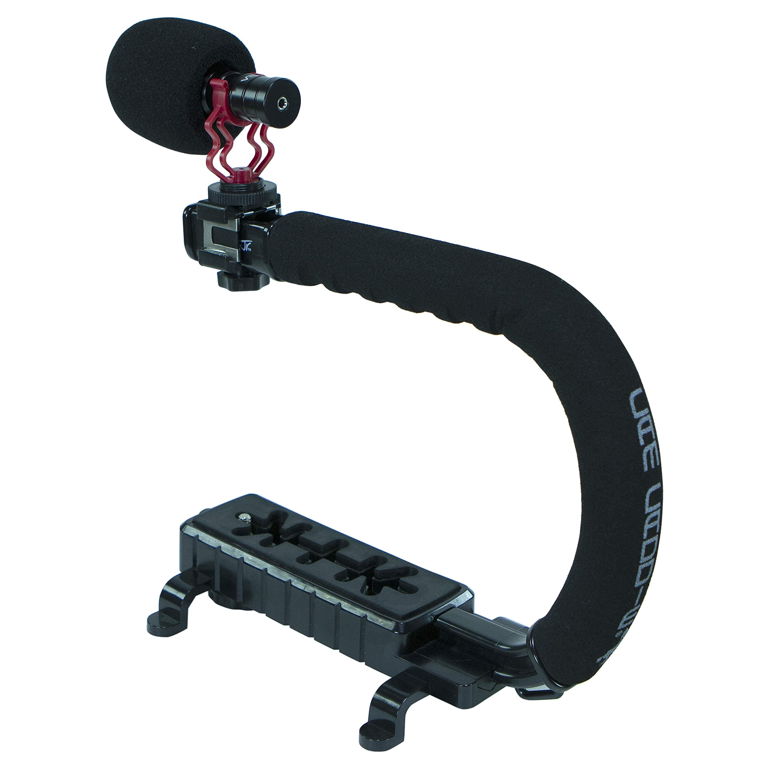 Cam Caddie Scorpion Jr Triple Shoe Camera Stabilizer with VEYDA Universal Video Shotgun Microphone Bundle - Black