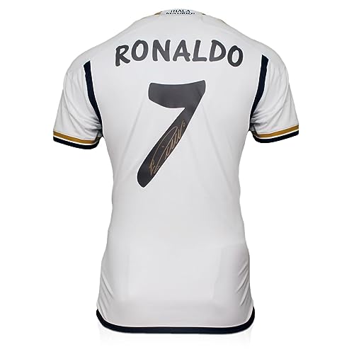 Cristiano Ronaldo Signed Real Madrid 2023-24 Soccer Jersey. Icon Frame White