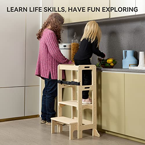 Scolyk Learning Tower for Toddlers 1-3 :Toddler Tower Kitchen Helper Stool for Toddlers,Toddler Kitchen Stool Helper,Toddler Step Stool Kitchen Helper,Toddler Stool for Kitchen Counter