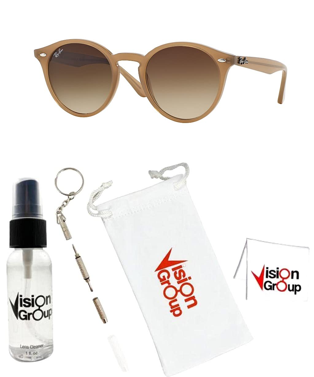 Ray-Ban RB2180 Sunglasses + Vision Group Accessories Bundle (Black/Dark Green (601/71), 51, Millimeters)