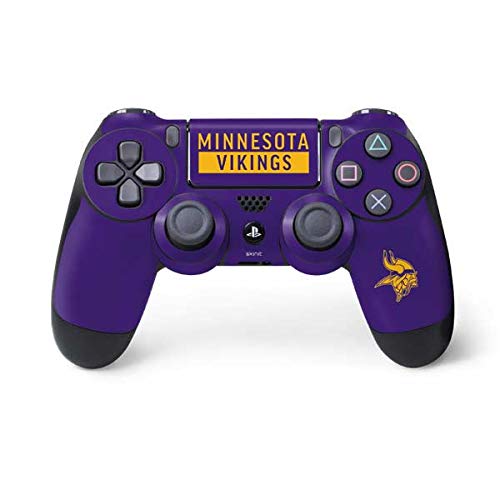 Skinit Decal Gaming Skin Compatible with PS4 Controller - Officially Licensed NFL Minnesota Vikings Purple Performance Series Design