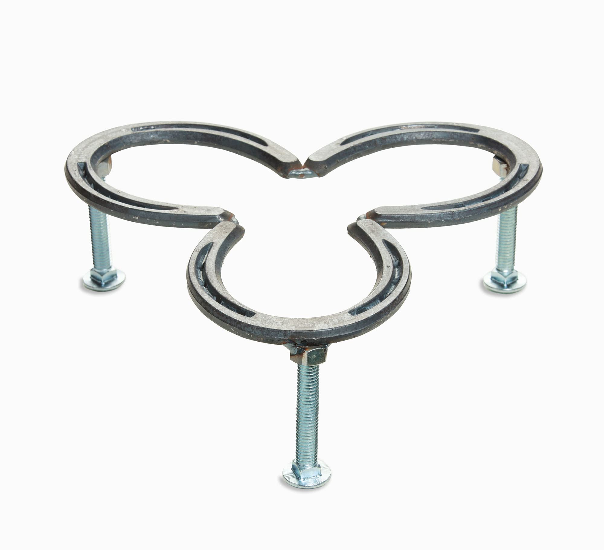 Dutch Oven Camping Tripod for Cooking – Dutch Oven Stand Made of Steel Horseshoes with Interchangeable Short and Long Legs – 10” x 10” Cowboy Camping Cooking Tripod Stand for Camp Coffee Pots