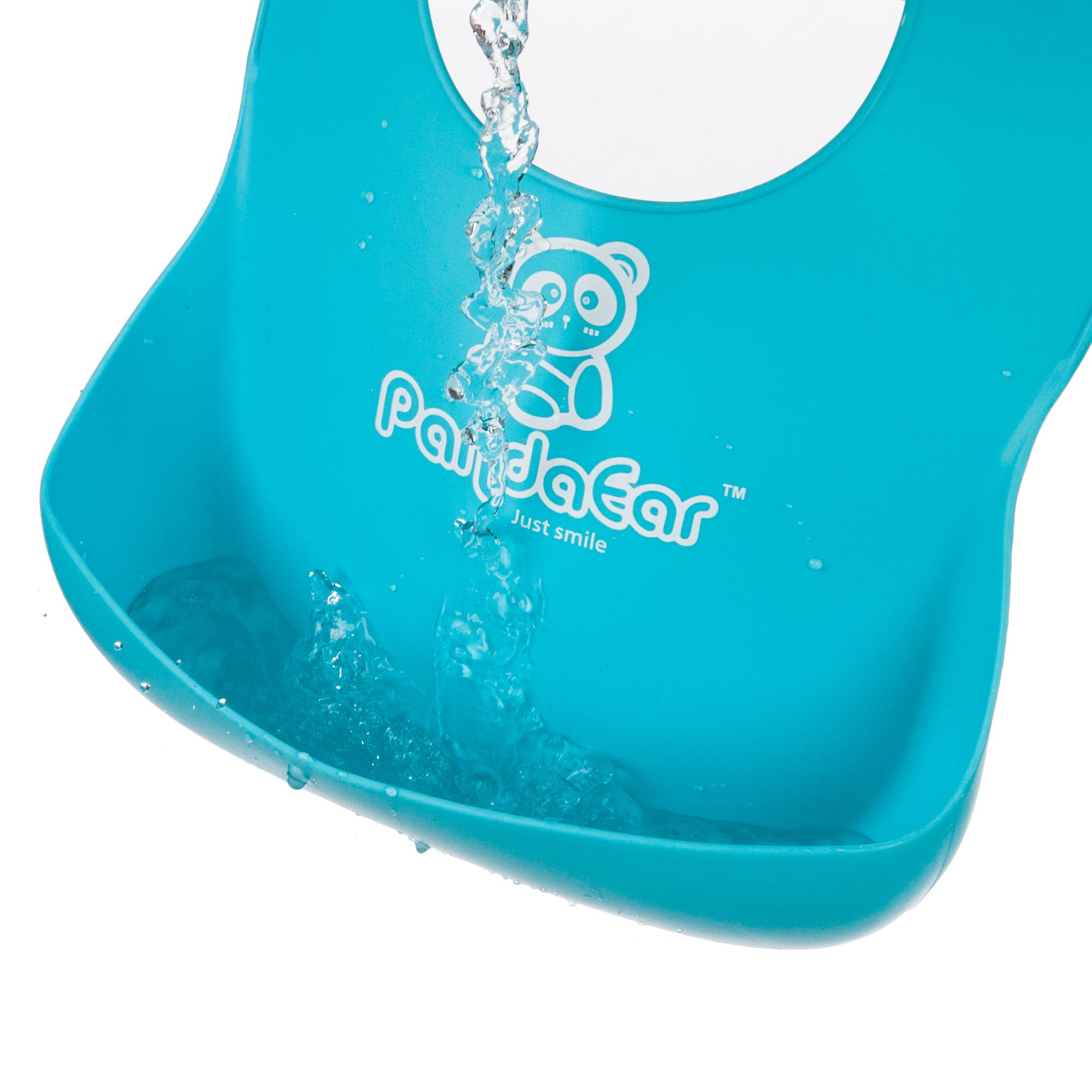 PandaEar Set of 2 Cute Silicone Baby Bibs for Babies & Toddlers (10-72 Months) Waterproof, Soft, Unisex, Non Messy - Turquoise/Lime Greenā¦