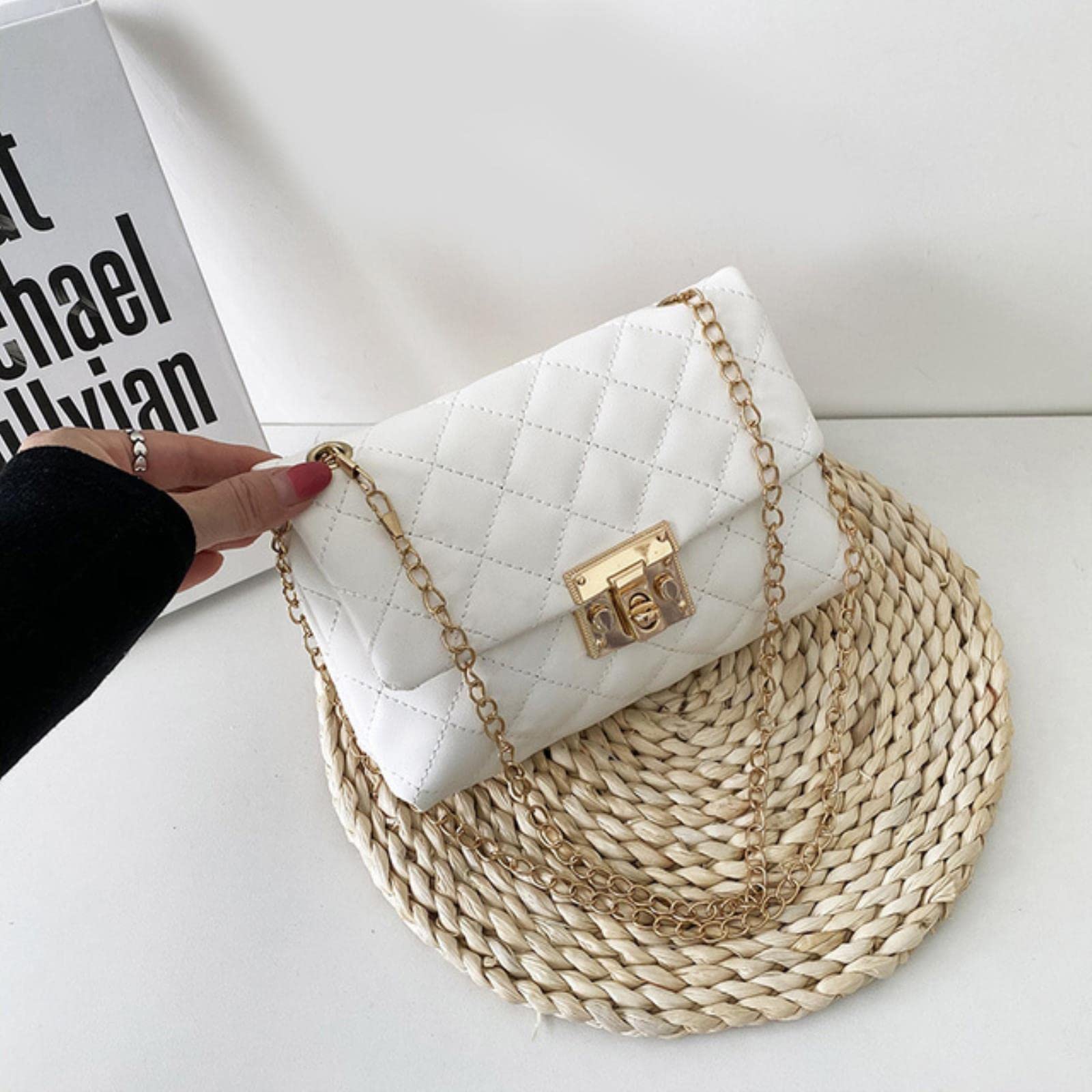 Wsnld Buckle Women's Leather Shoulder Bag Korean Style Embroidered Crossbody Messenger Bags Woman Handbag