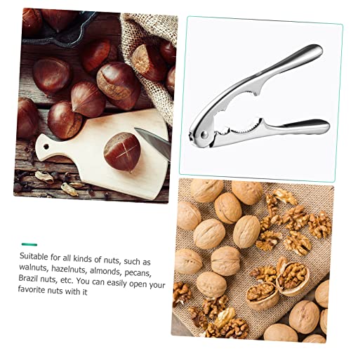 KICHOUSE 1pc Nutcrackers Stainless Steel Multifunctional Peeler Pistachios Nuts Multitools Nut Peeler Seafood Tools Set Crab Crackers Pecan Opener Kitchen Gadget Handheld Nut Opener Pliers