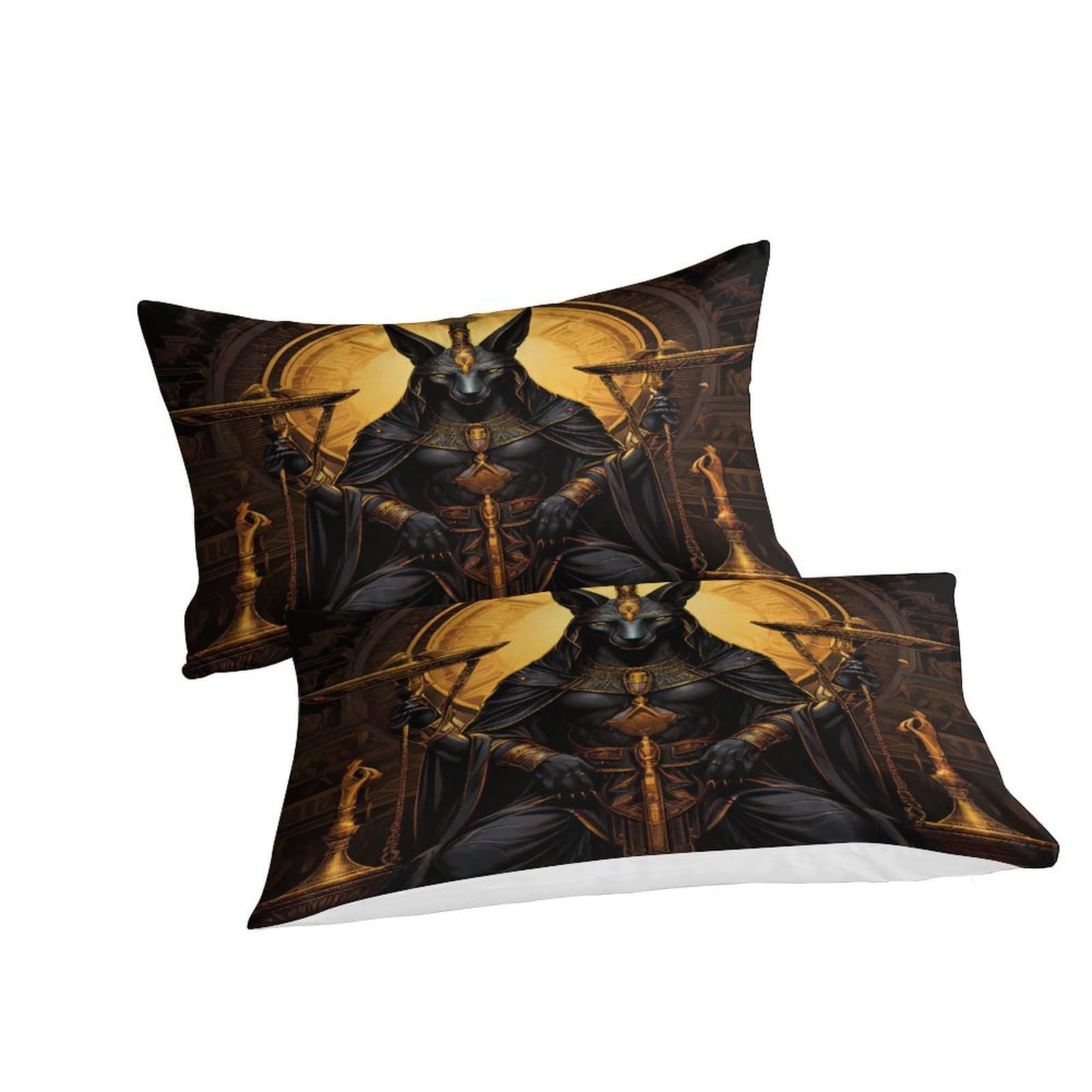 EVMILA Anubis Comforter Covers Duvet Cover 3D Printed Bedding Set Quilt Cover Microfiber for Childrens and Adults 3 Pieces with Pillowcases with Zipper Closure Queen(228x228cm), Style-10