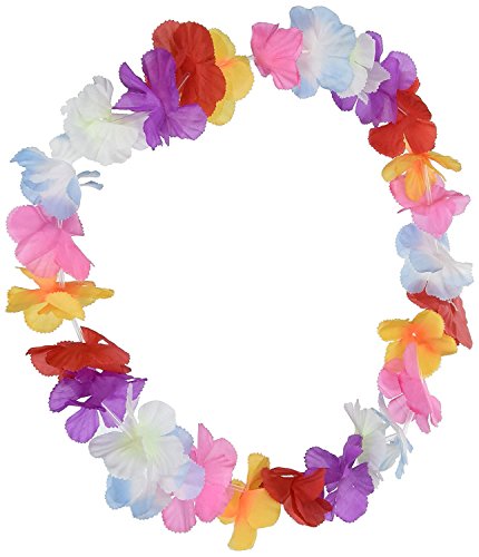 Silk 'N Petals Parti-Color Lei (multi-color) Party Accessory (1 count)