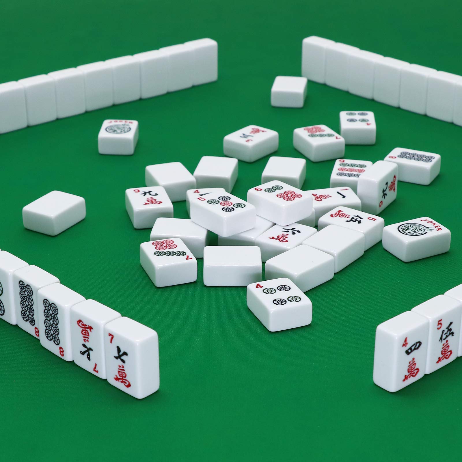 plusvivo Mahjong Mat Anti Slip and Noise Reduction Table Cover for Mahjong Paigow Poker Dominos 32.6" x 32.6"(83cm x 83cm) Green