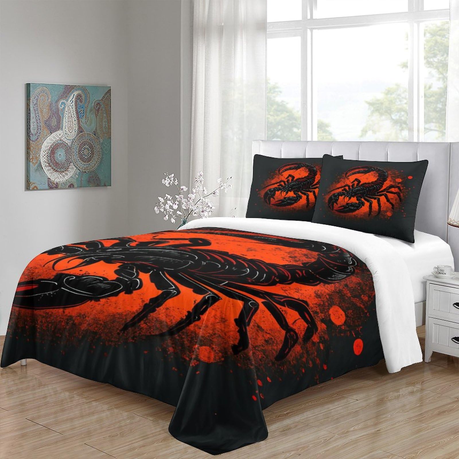 EVMILA Scorpion Comforter Covers Duvet Cover for Boys Girls Quilt Cover 3D Print Insects with Pillow Cases with Zipper Closure Bedding Set Soft Microfiber 3 Pieces Queen(228x228cm), Style-10