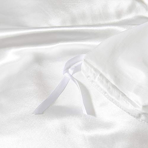 HOdo Home Satin Duvet Cover Twin Size, 3 Piece Silk Like Comforter Cover, Ultra Soft and Breathable Bedding Set with Zipper Closure & Corner Ties