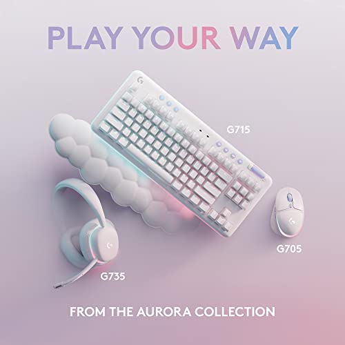 Logitech G713 Wired Mechanical Gaming Keyboard with LIGHTSYNC RGB Lighting, Linear Switches (GX Red), and Keyboard Palm Rest, PC and Mac Compatible - White Mist