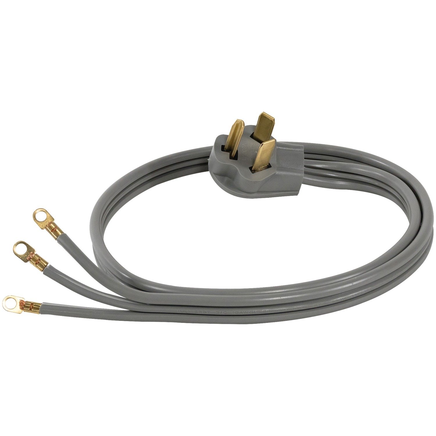 Certified Appliance Accessories 30-Amp Appliance Power Cord, 3 Prong Dryer Cord, 3 Wires with Eyelet Connectors, 5 Feet, Copper Wire
