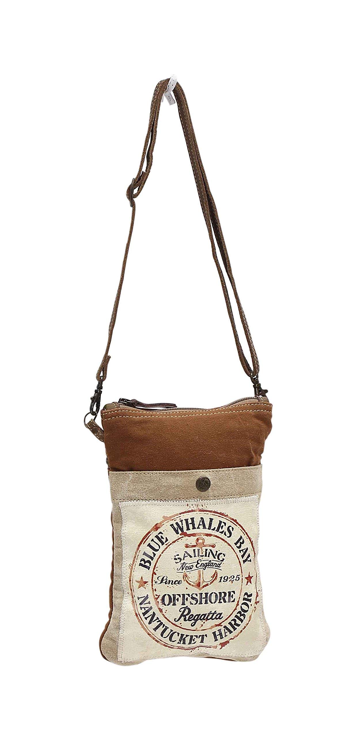 Myra Bags Sailing Anchor Upcycled Canvas Crossbody Bag S-1040
