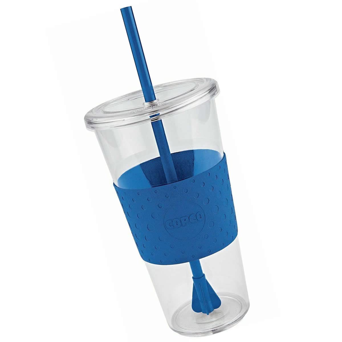 Copco Sierra Single Wall Tritan Cold Tumbler with Straw and Spill Resistant Lid, 24 Ounce, Set of 2, Royal Blue