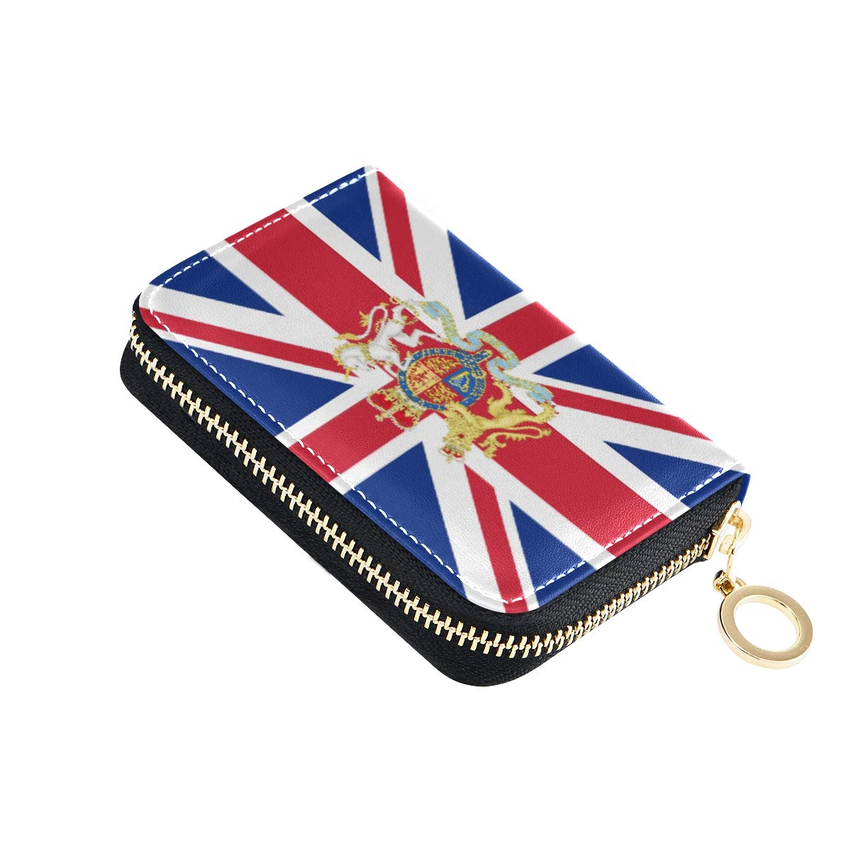 Slim Minimalist Soft Leather Mini Case Holder Organizer Wallet for Women Men London British Flag National Emblem