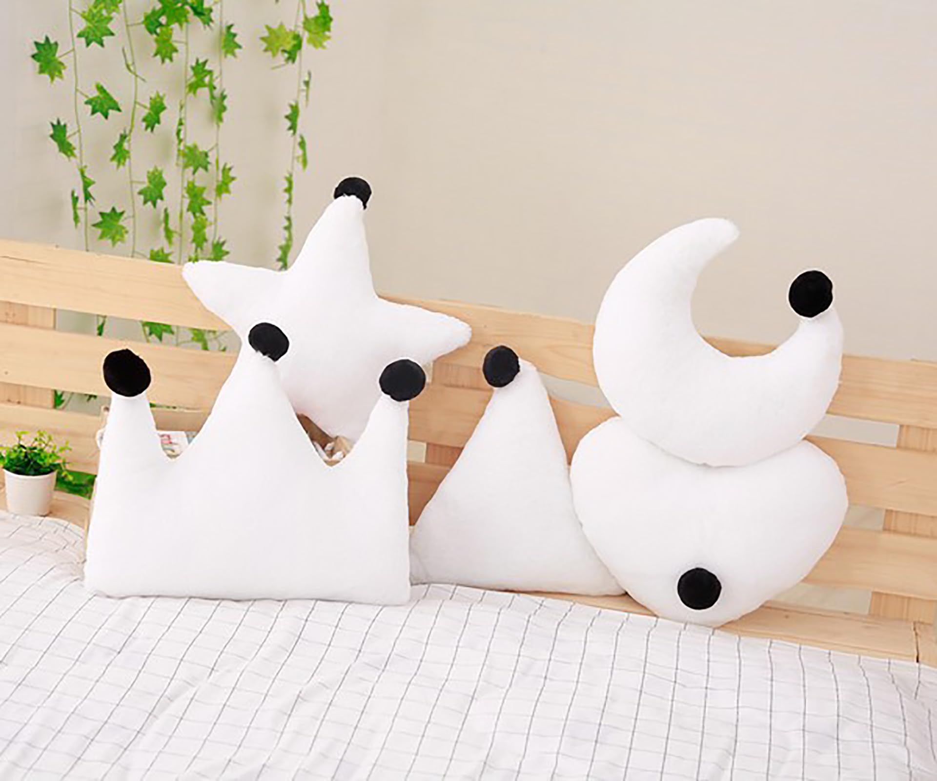 Golden ear of Wheat Cozy Plush Pillow - Star, Moon, Crown, Heart and Triangle Shapes Available in Multiple Shapes. (Crown, Pink)